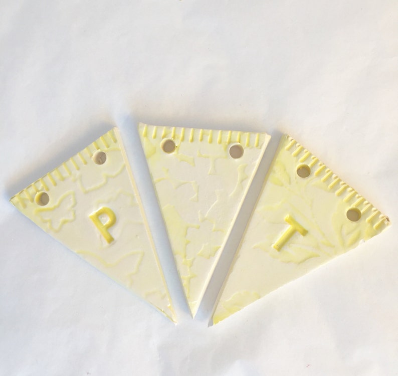 A to Z Pastel Textured Ceramic Bunting Four Colours Each - Etsy
