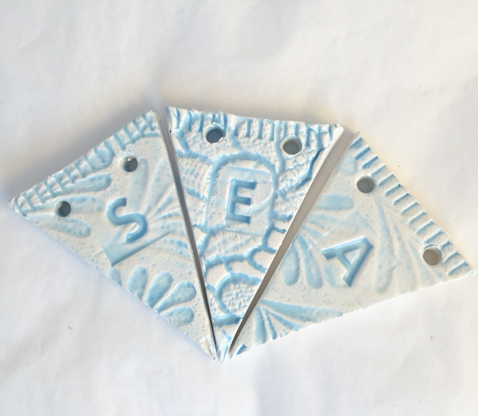 A to Z Pastel Textured Ceramic Bunting Four Colours Each - Etsy