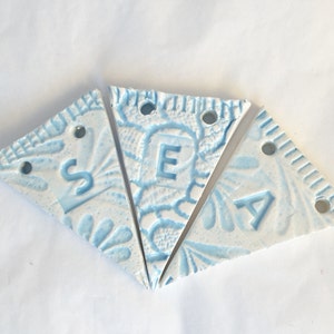 A to Z Pastel Textured Ceramic Bunting Four Colours Each - Etsy
