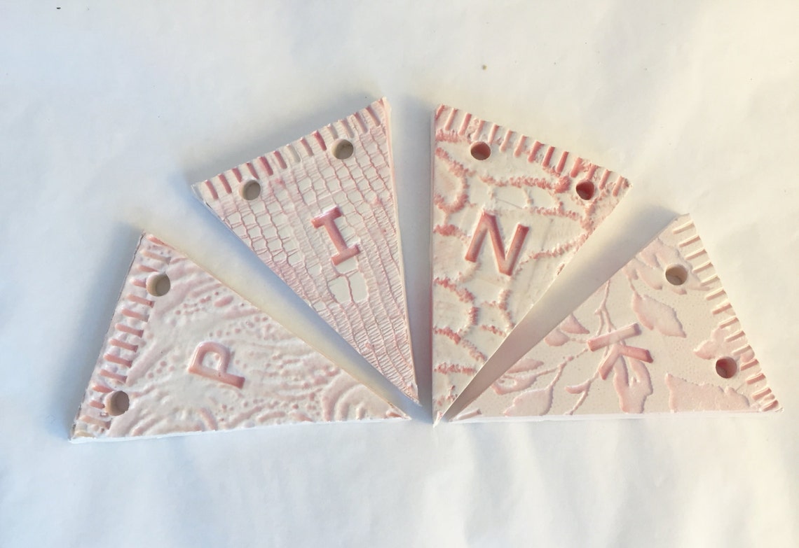 A to Z Pastel Textured Ceramic Bunting Four Colours Each - Etsy
