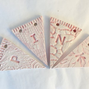 A to Z Pastel Textured Ceramic Bunting Four Colours Each - Etsy