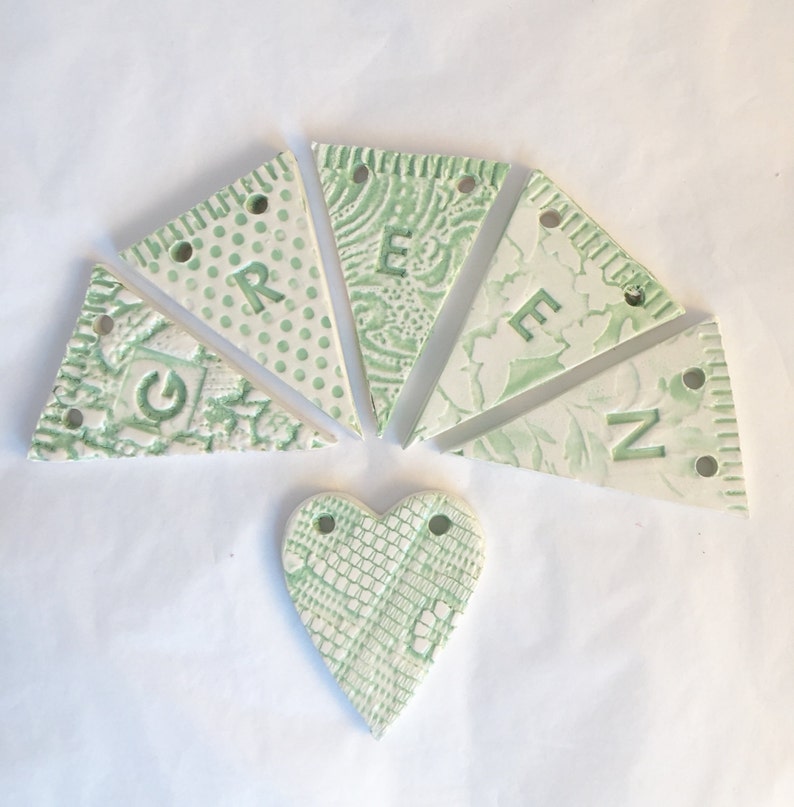 A to Z Pastel Textured Ceramic Bunting Four Colours Each - Etsy