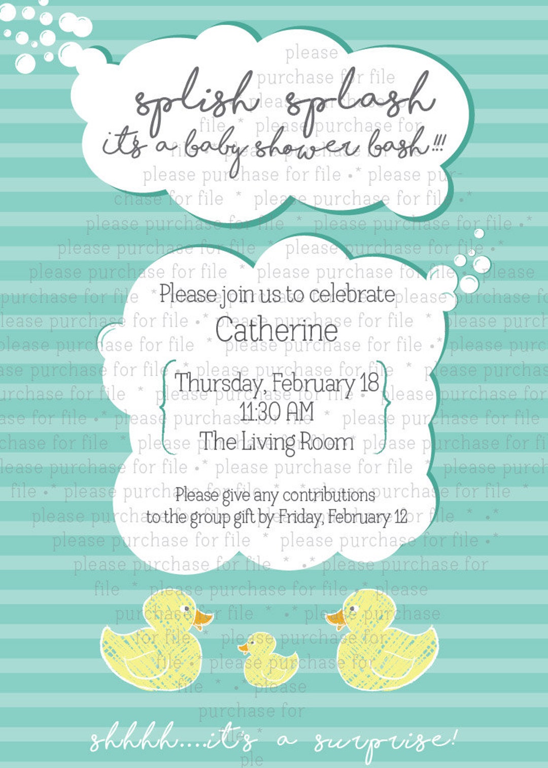 Splish Splash Baby Shower Bash Invite - Etsy