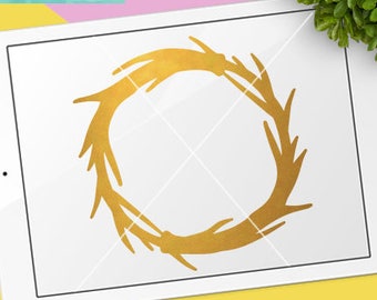 Antler Circle Svg | Etsy