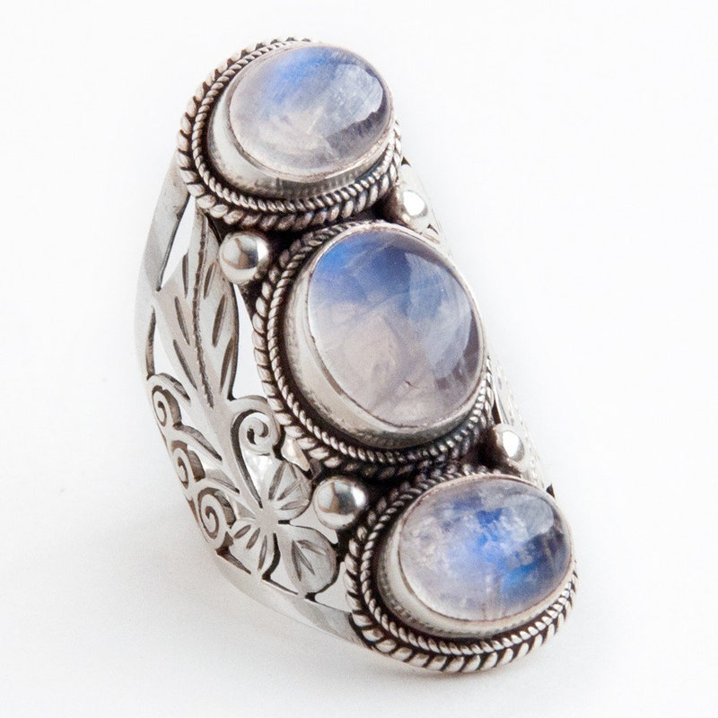 Nepal Moonstone Ring - Etsy UK