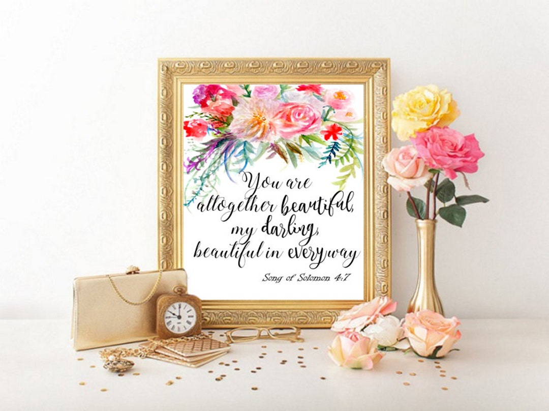 Buy Song of Solomon 4:7 You Are Beautiful My Darling Bible Verse Online ...