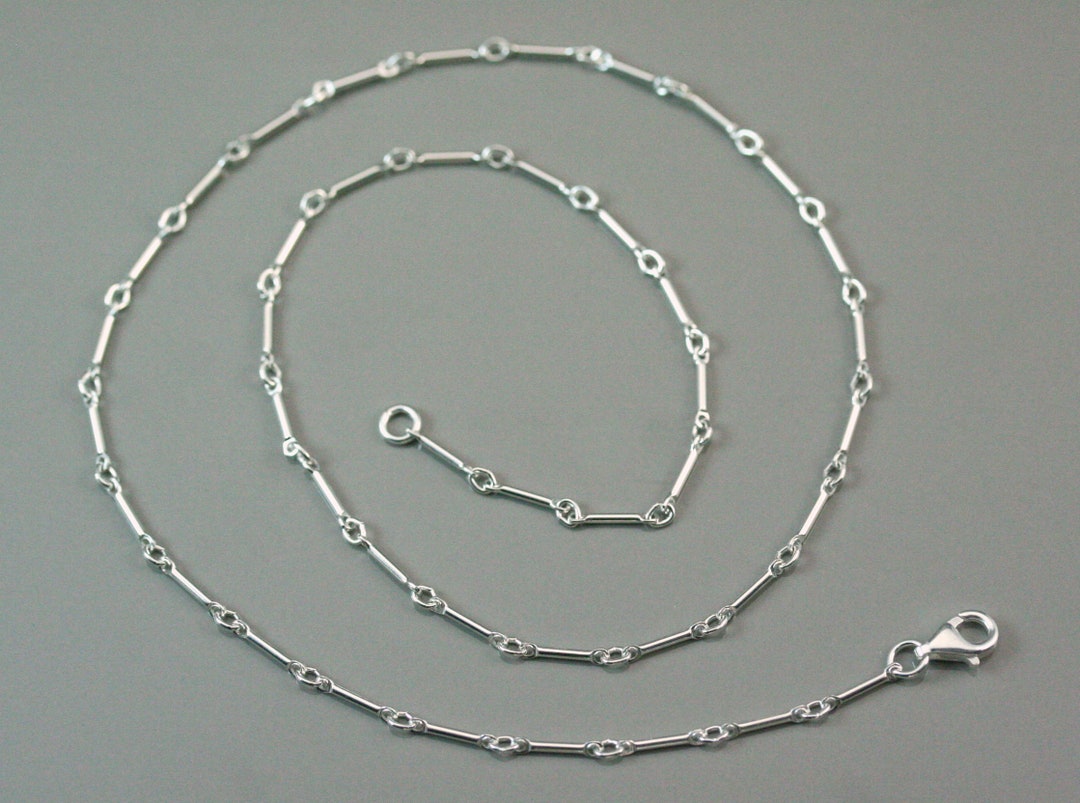 Sterling Silver Link Bar Chain - Etsy
