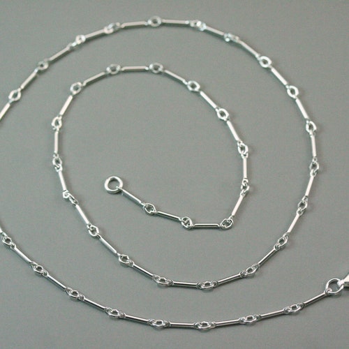 Sterling Silver Link Bar Chain - Etsy
