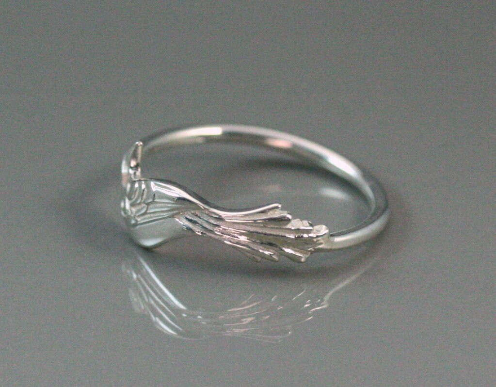 Bird Silver Ring, Phoenix Bird Ring, Silver Delicate Ring, Bird Jewelry ...