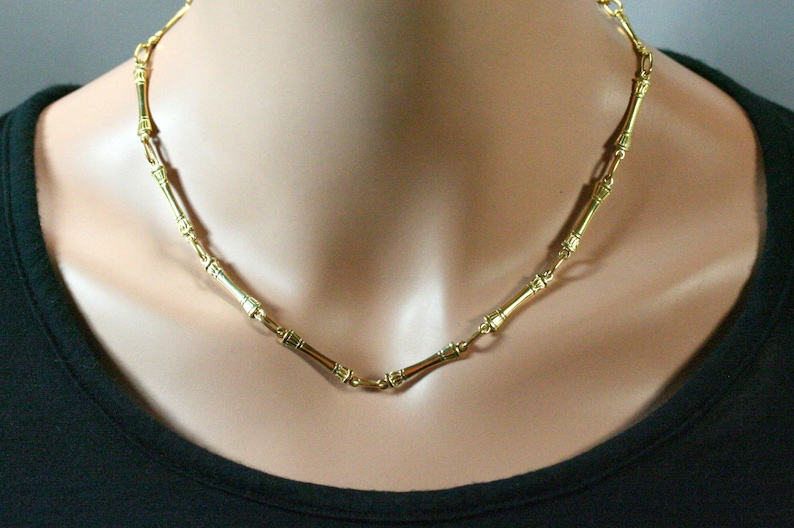 Egyptian Solid Gold Chain Necklace Gold Antique Link Bar | Etsy