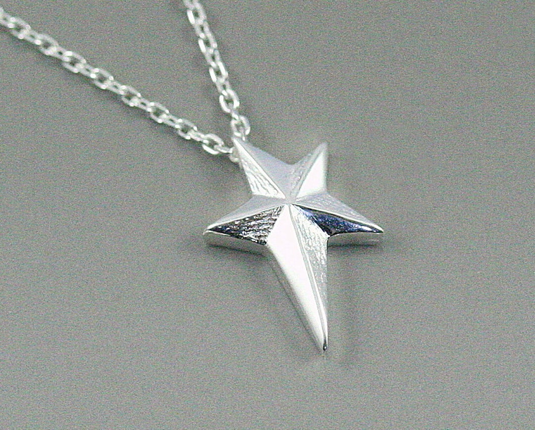 Small Star Necklace, Solid Silver Star Necklace, Star Jewelry, Dainty ...