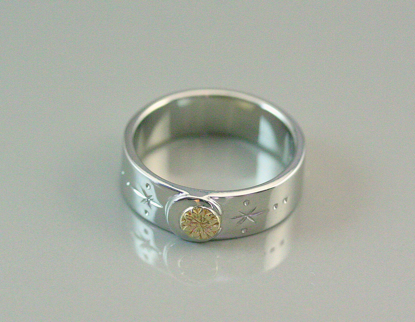 Men Moon and Sun Ring Sun and Moon Crescent Silver Ring Yin - Etsy UK