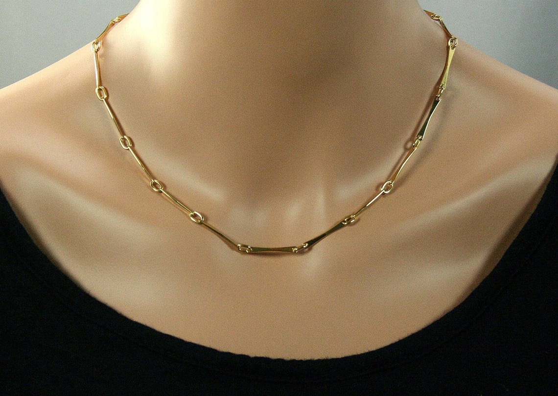 Handmade solid gold chain minimalist solid gold necklace | Etsy
