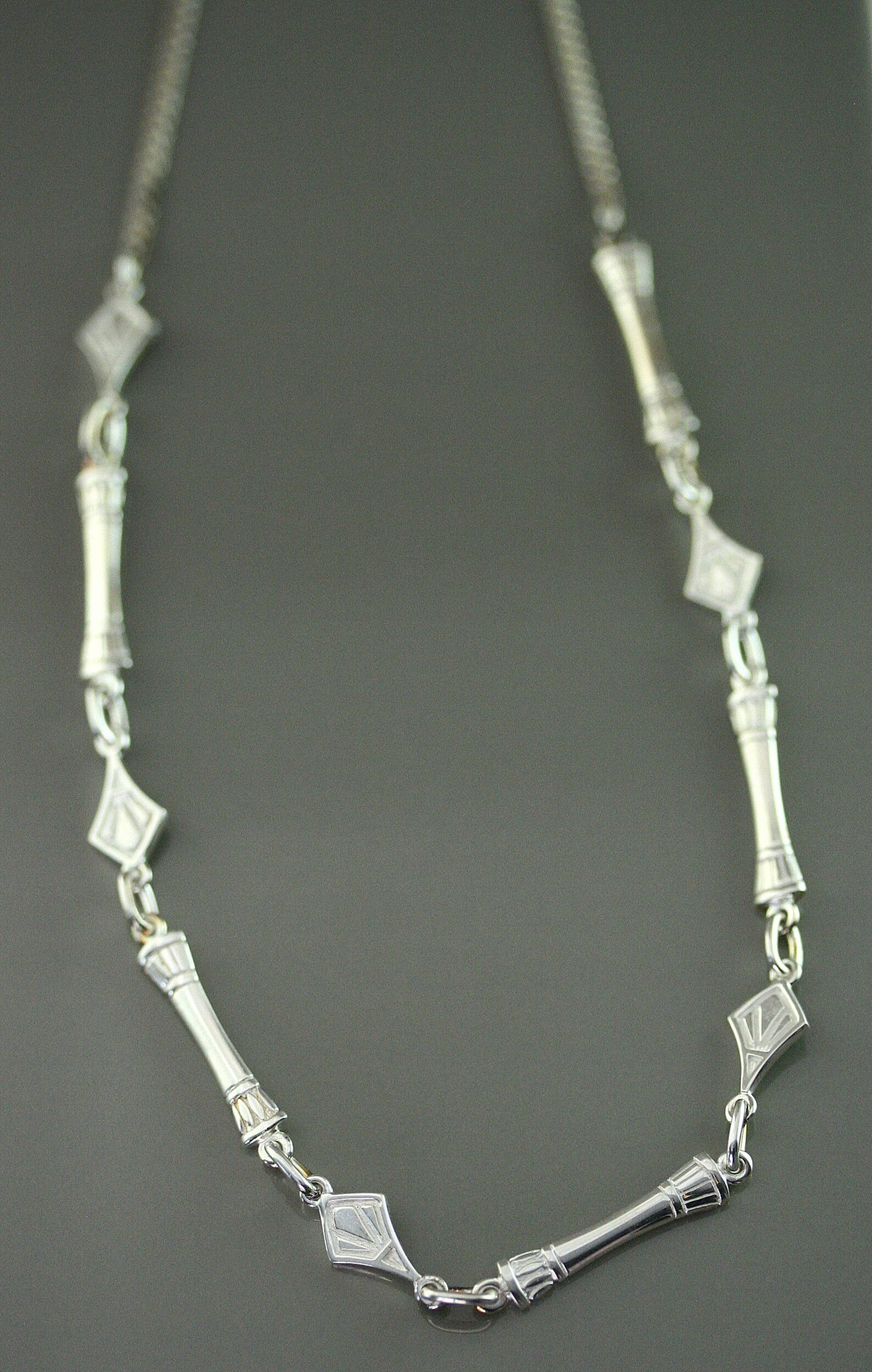 Silver art deco necklace silver art deco chain silver chain | Etsy