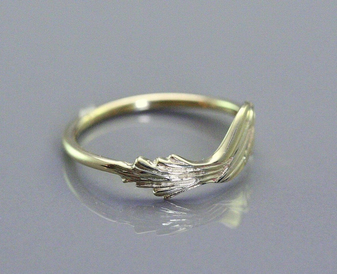 Bird Solid Gold Ring, Phoenix Bird Ring, Gold Delicate Ring, Bird ...