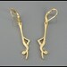 Acrobate Gold Earring, Yoga Gold Earring, Tree Pose Position, the Diver ...