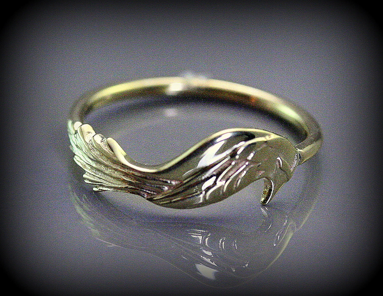 Bird Solid Gold Ring, Phoenix Bird Ring, Gold Delicate Ring, Bird ...