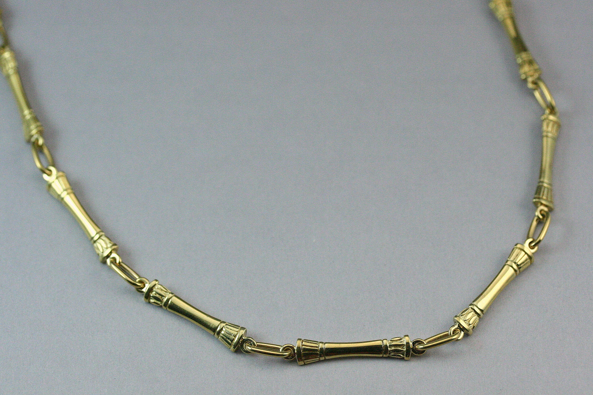 Egyptian Solid Gold Chain Necklace Gold Antique Link Bar | Etsy