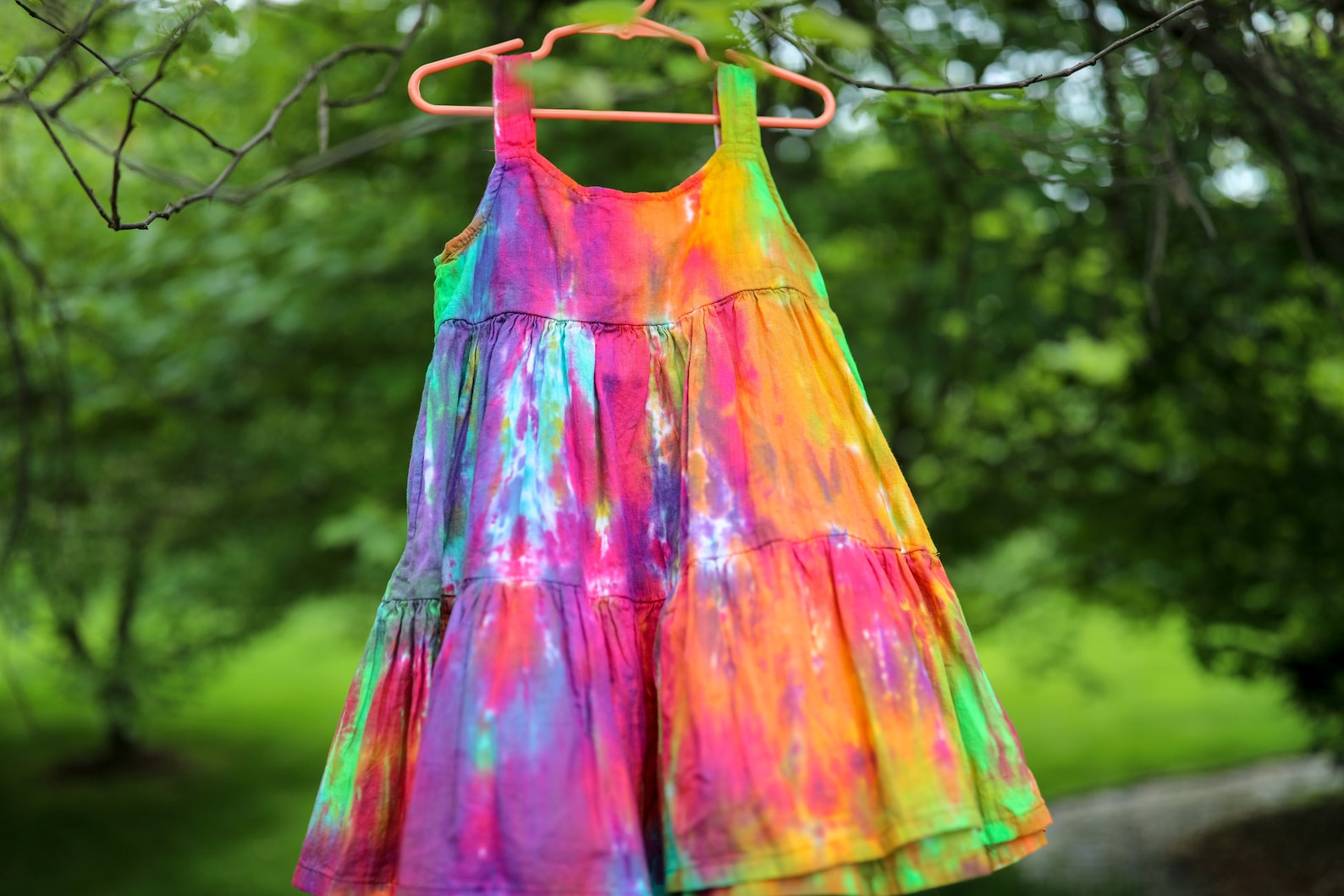 Tie Dye Dress Girl's Tie Dye Dress Rainbow Dress - Etsy