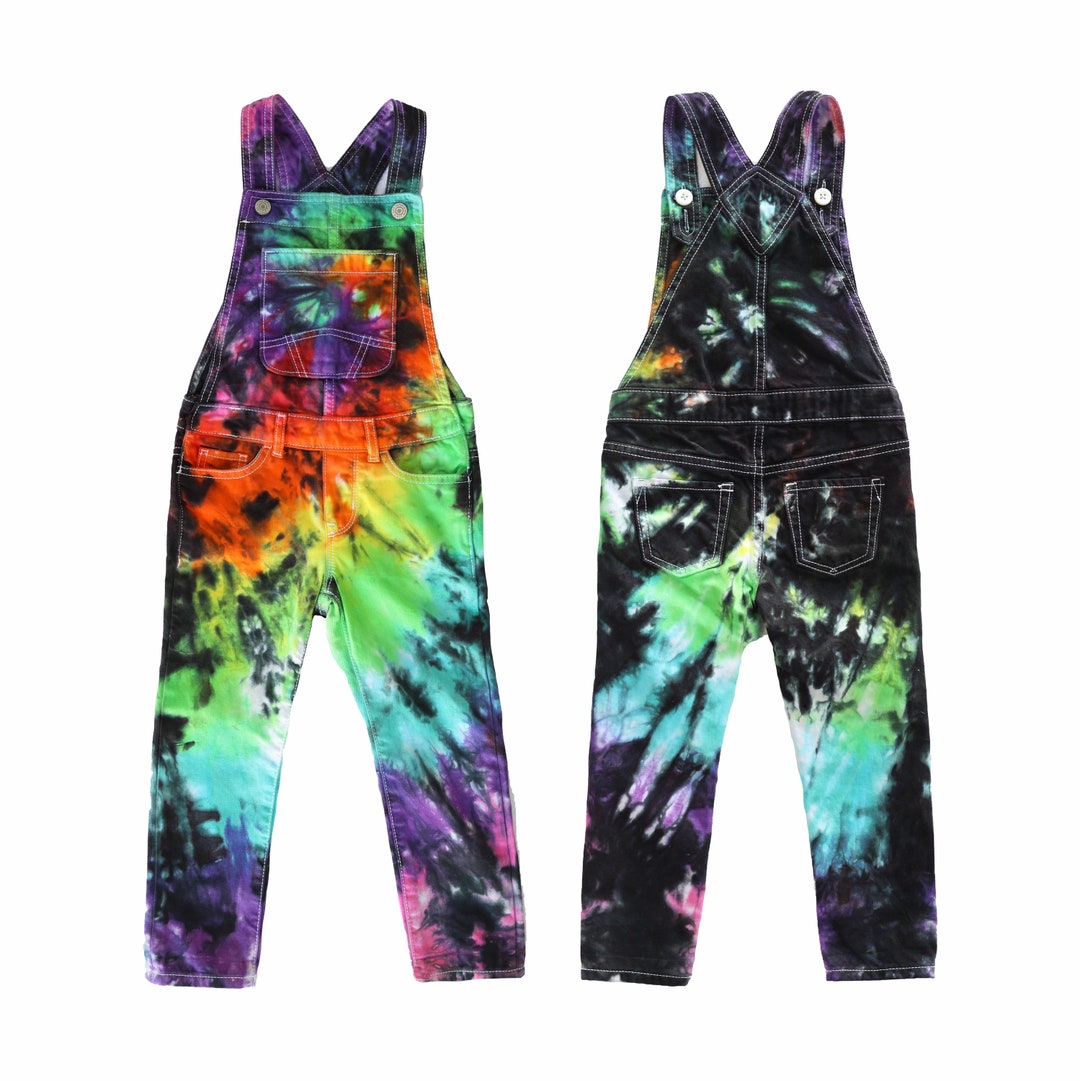 Tie Dye Girl's Overalls - Rainbow Overall Pants - Little Hippie ...