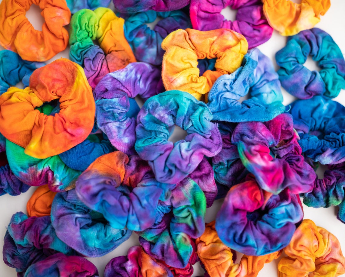 Tie Dye Scrunchies Tie Dye Hair Accessories Hippie Multi - Etsy