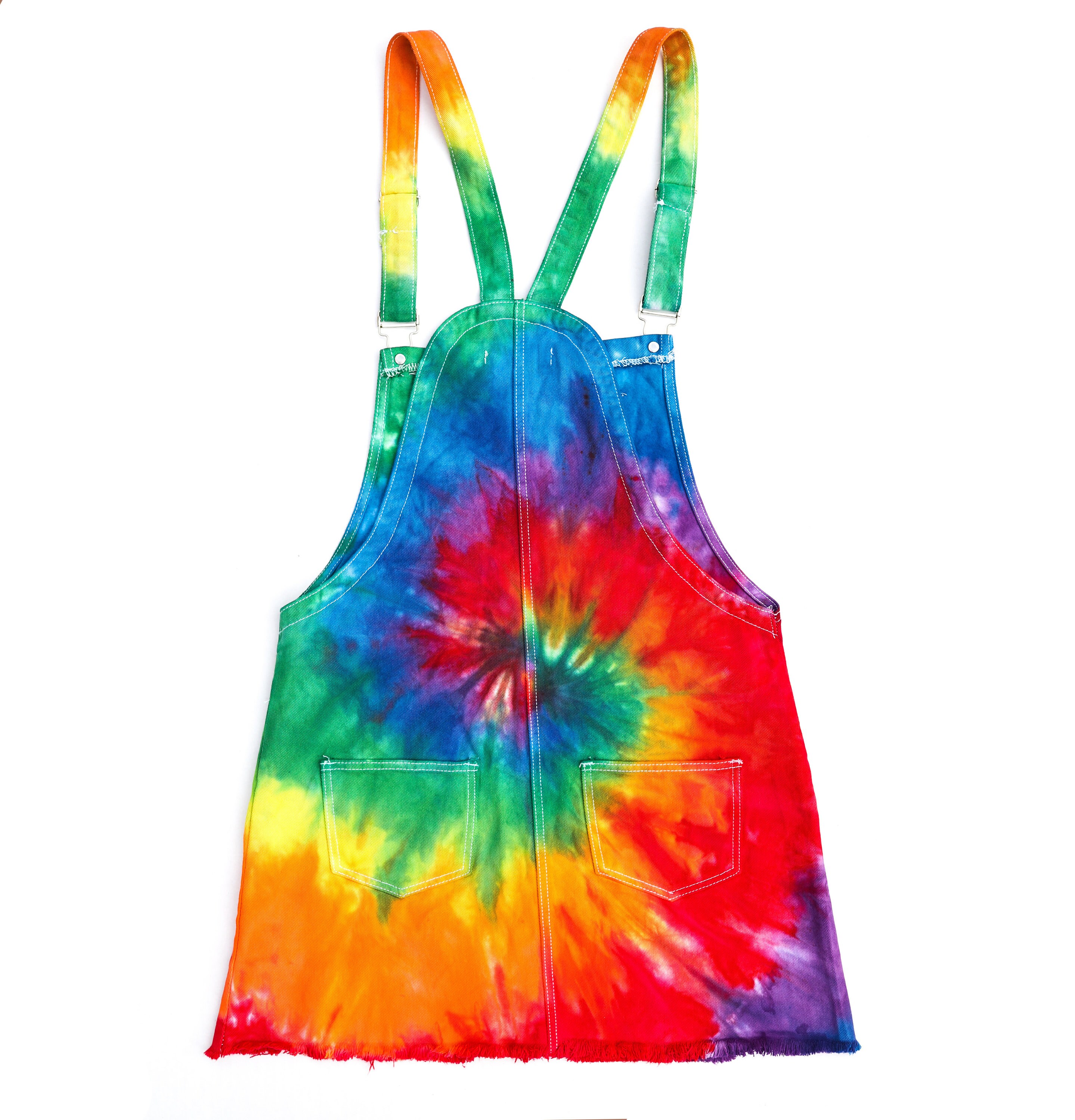 Tie Dye Rainbow Overall Dress - Women's Rainbow Overalls - Hippie ...