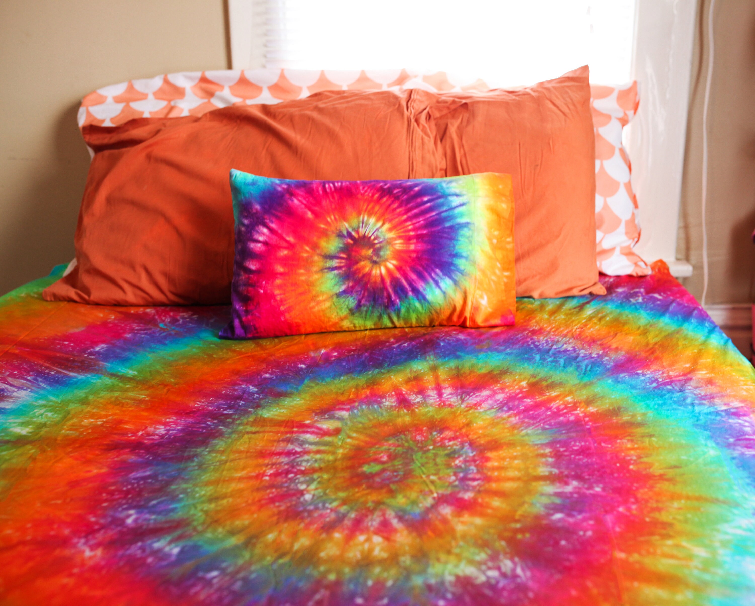 Tie Dye Bedding Tie Dye Sheets Tie Dye Duvet Cover Rainbow Bedding Rainbow Sheets Michigan Custom Tie Dye Bedding Etsy UK