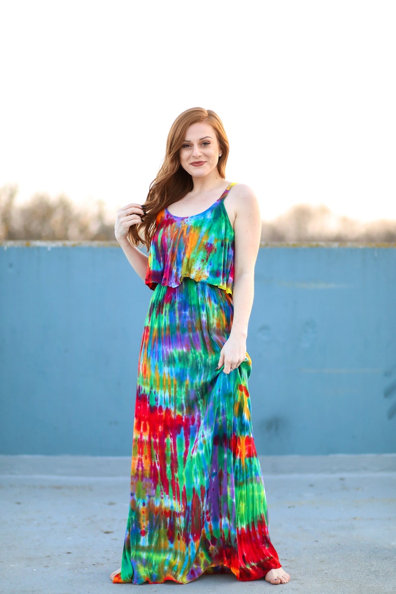 Tie Dye Dress Women's Tie Dye Maxi Dress Tye Dye Dress - Etsy