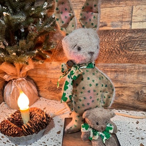 Primitive Bunny Rabbit-folk Art Bunny-irish Bunny-plush Bunny-vintage ...