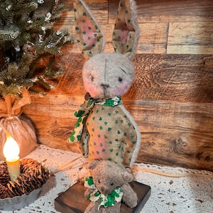 Primitive Bunny Rabbit-folk Art Bunny-irish Bunny-plush Bunny-vintage ...