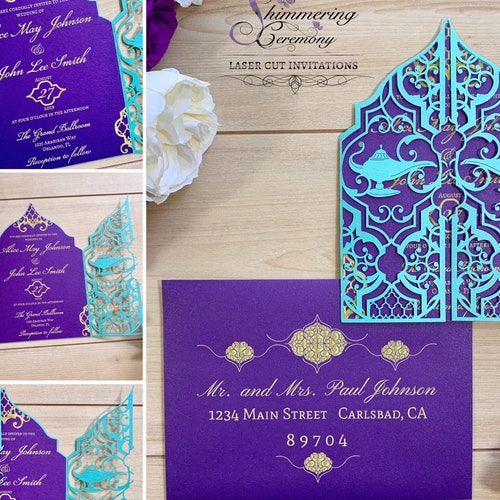 Aladdin Invitation Laser Cut. Quinceanera Invitation. Moroccan - Etsy