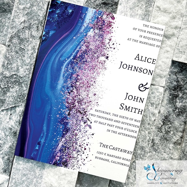 Geode Invitation - Etsy