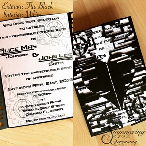 Video Game Wedding Invitation Laser Cut Techie Heart and Sci Fi Halo ...