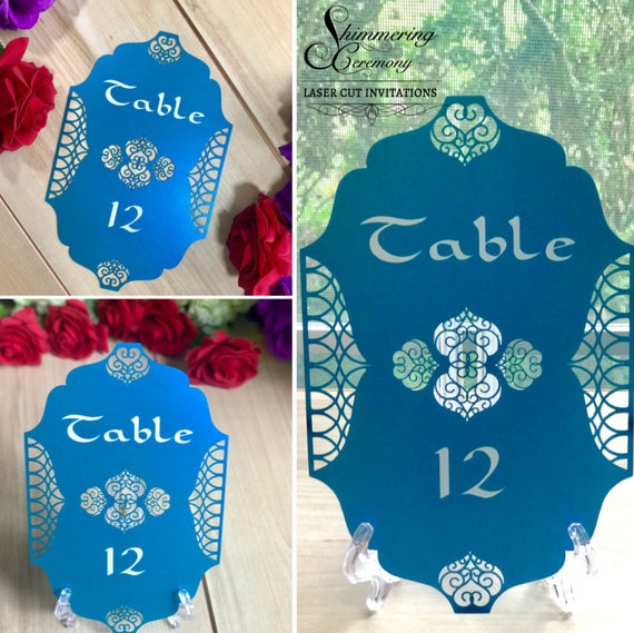 Moroccan Laser Cut Table Numbers Arabian Nights Party to an | Etsy
