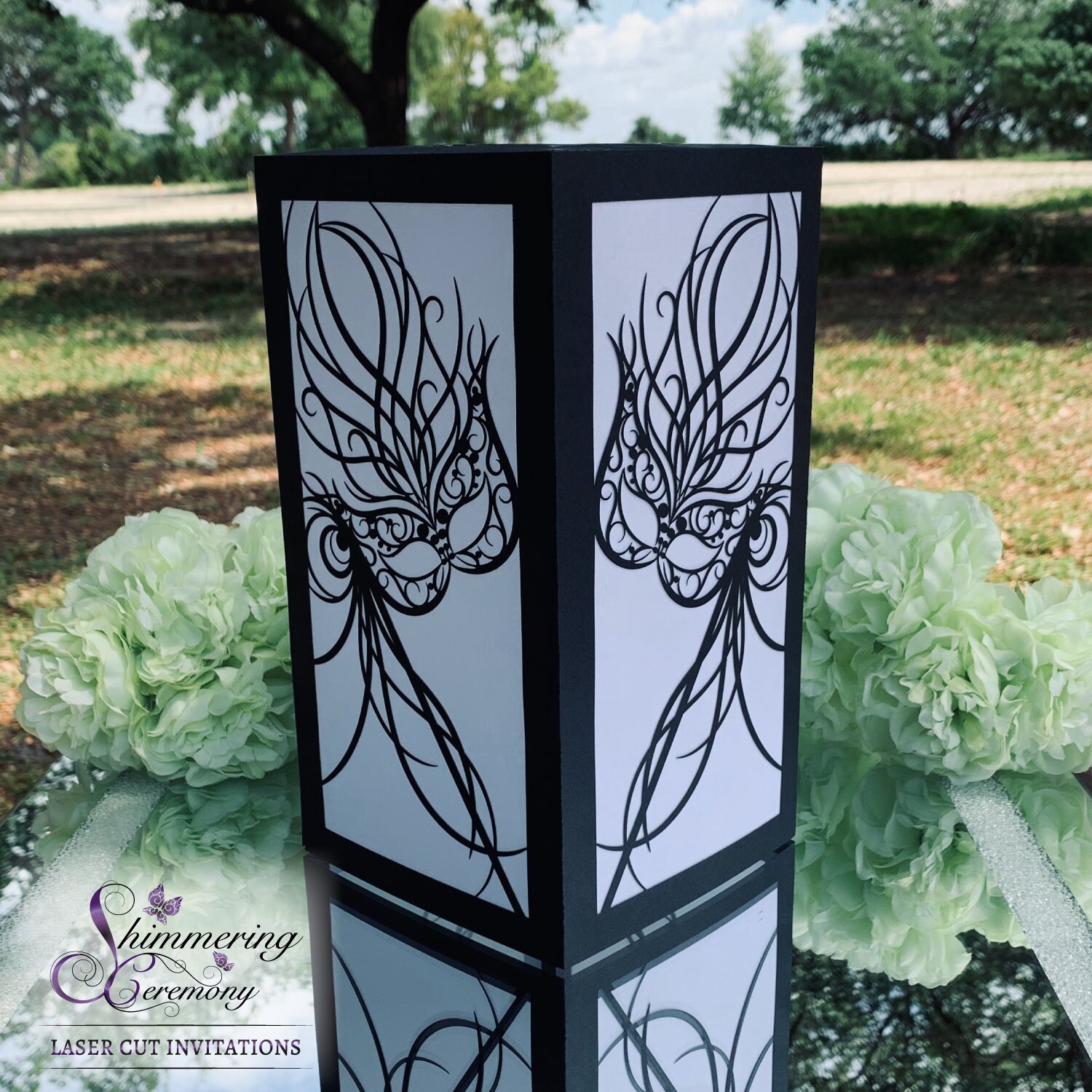 Mardi Gras Centerpiece Laser Cut Mask Lantern Gasparilla Luminary - Etsy