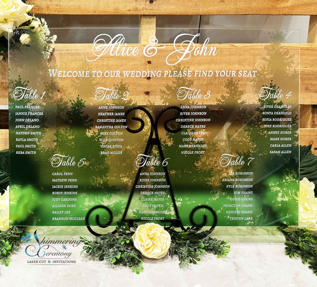 Forest Seating Chart Wedding Sign Personalized Seating Plan Event Decor ...