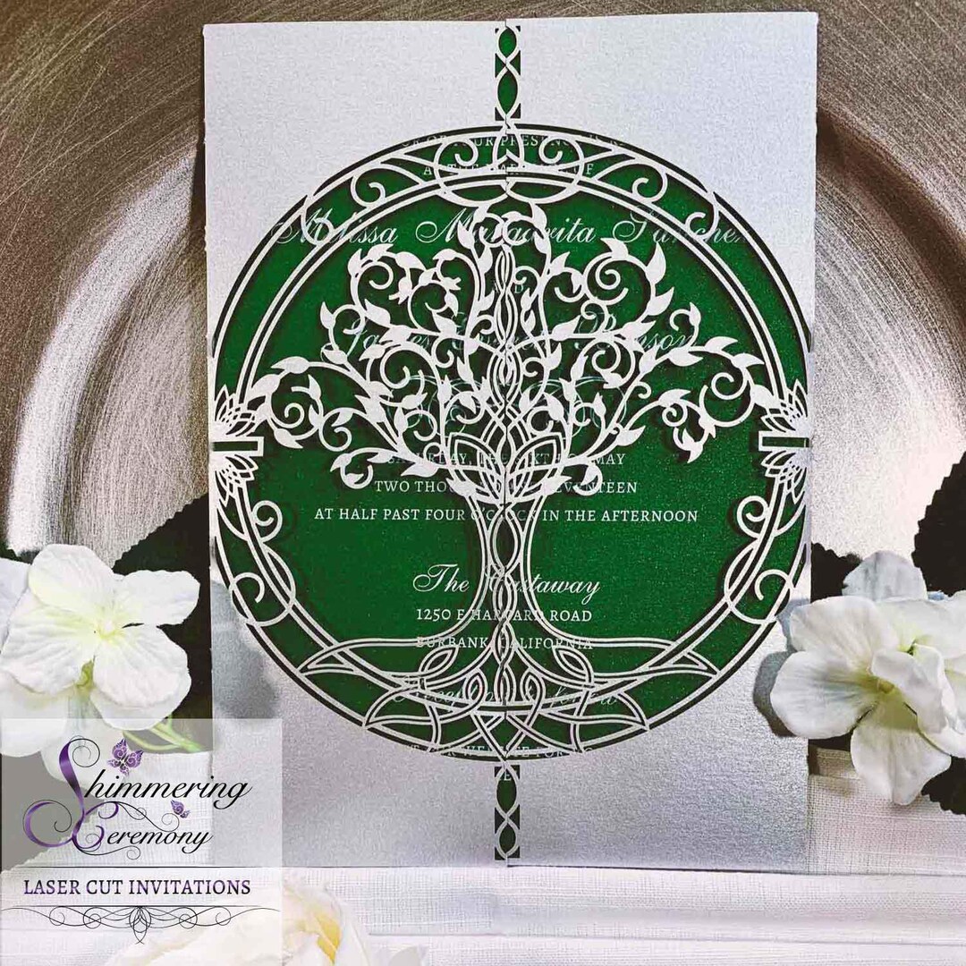 Tree of Life Laser Cut Wedding Invitation, Celtic Weave - Etsy
