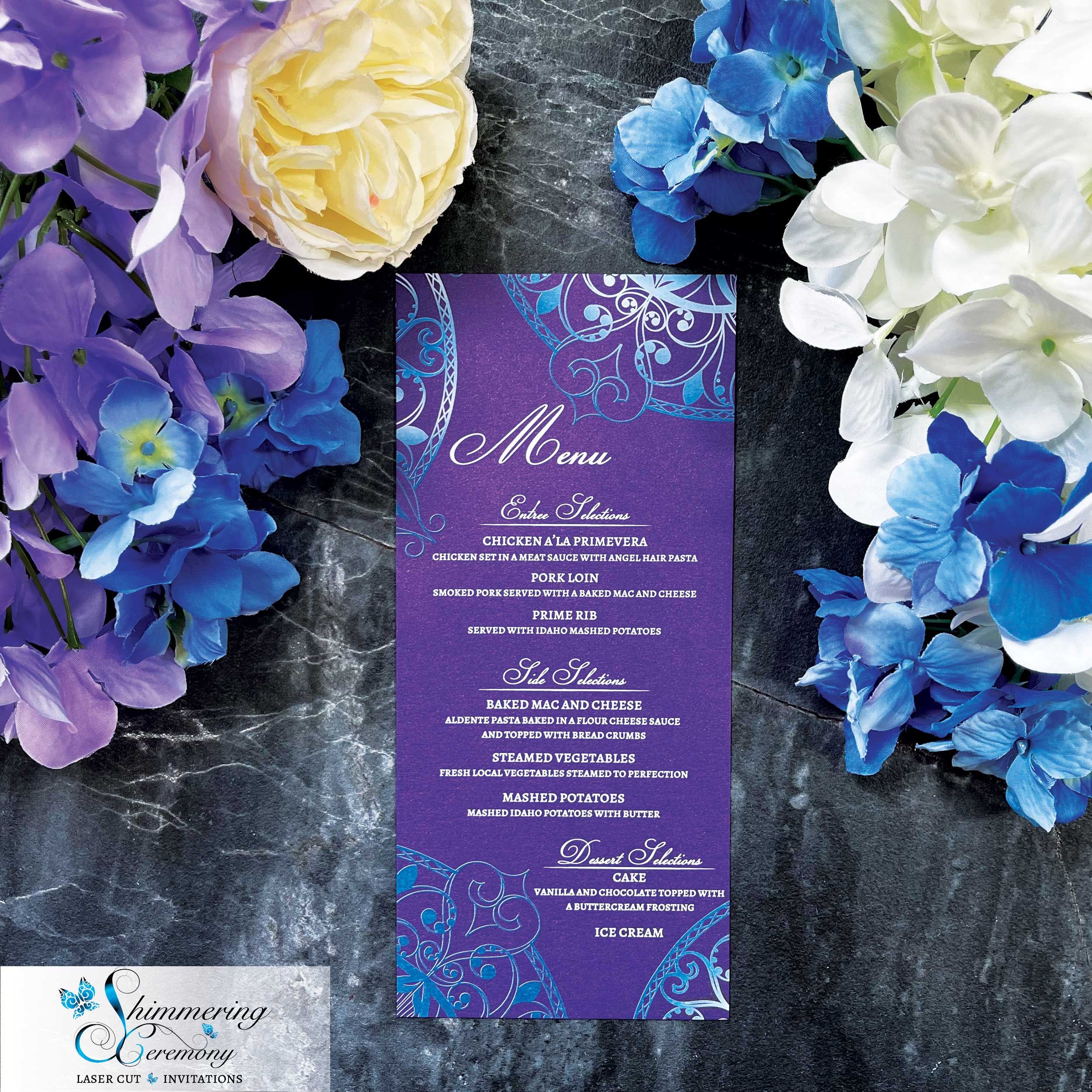 Mandala Menu Card Printed Boho Henna Design Customized Indian Wedding ...