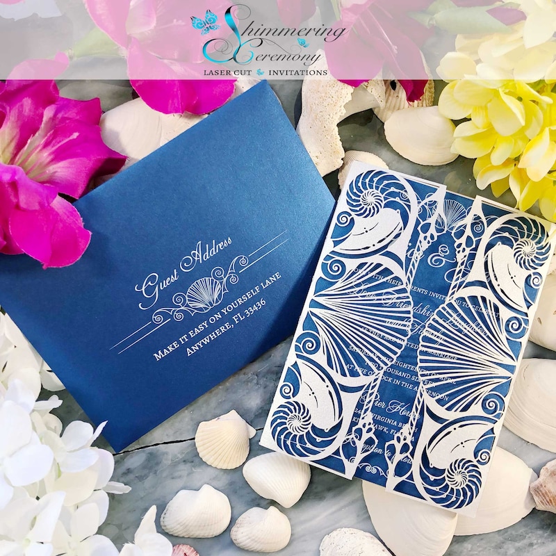 Shell Invitations - Etsy