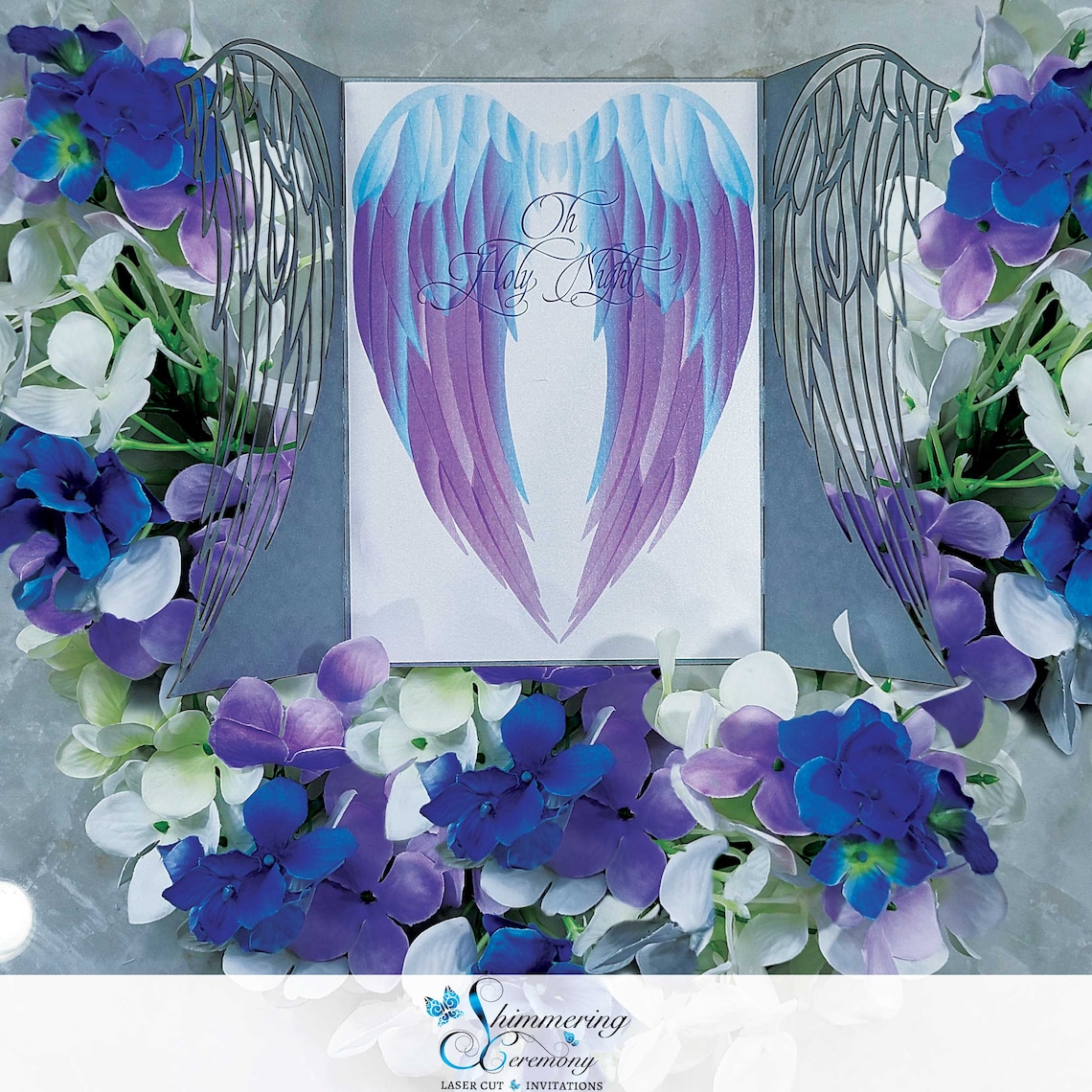 Angel Wings Greeting Card Laser Cut Frozen Angel Wings Card - Etsy