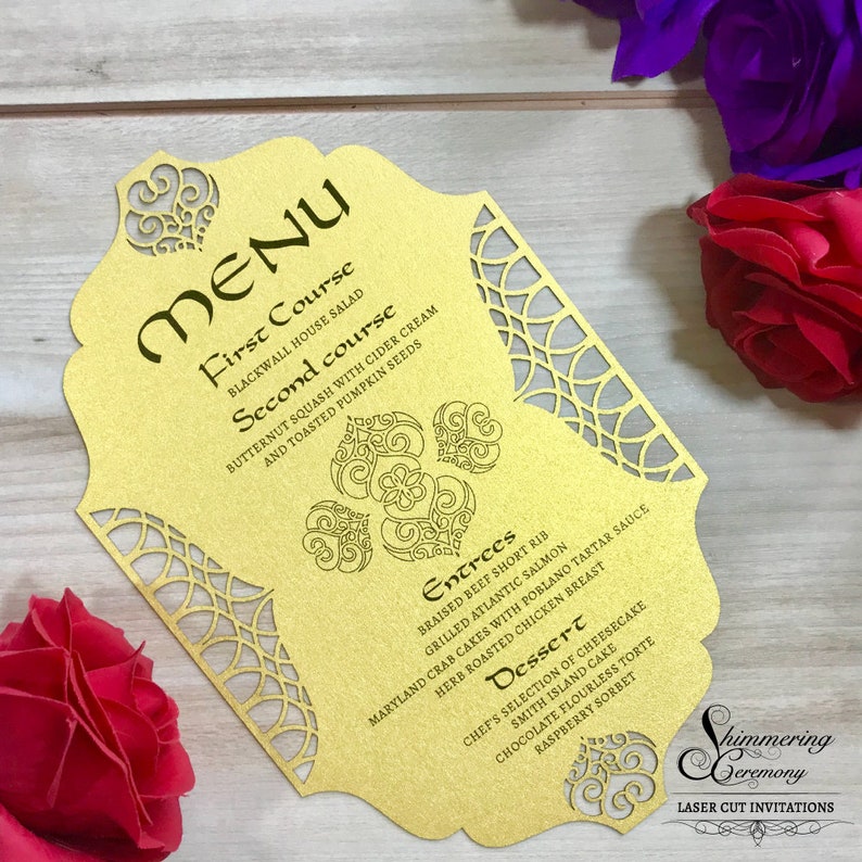 Moroccan Laser Cut Program Menu Card Boho Party Arabian Nights - Etsy