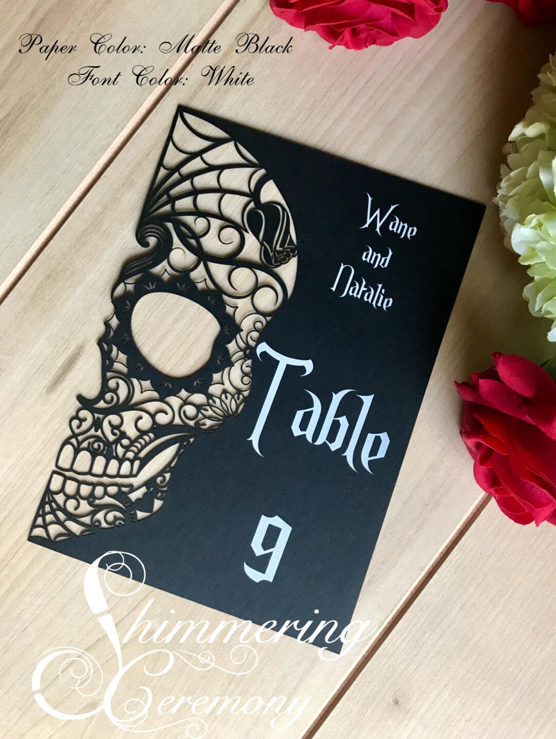 Skull Laser Cut Table Numbers Day of the Dead Paper Halloween Sugar ...