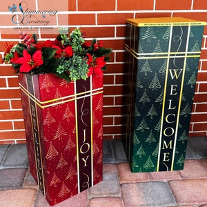 Christmas Present Flower Box Sign Welcome Sign Xmas Wrapping Paper ...