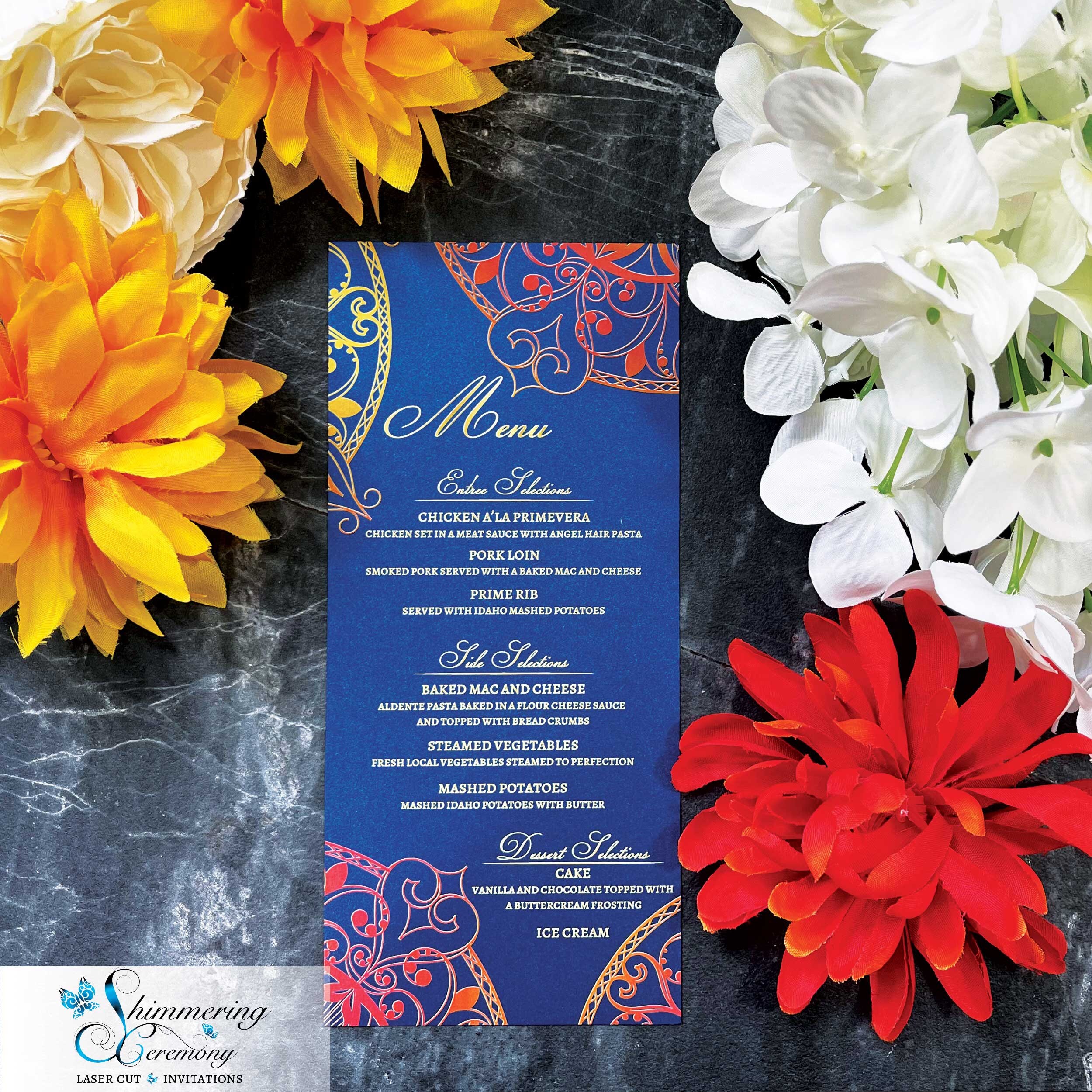 Mandala Menu Card Printed Boho Henna Design Customized Indian - Etsy