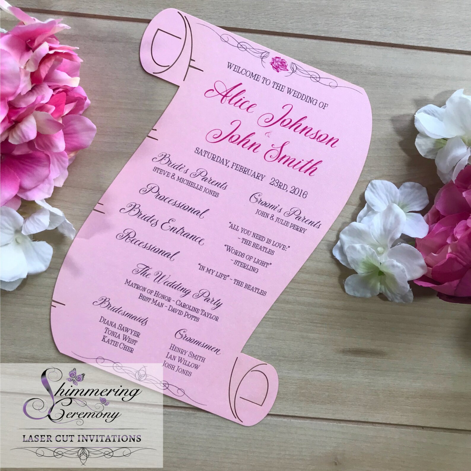 Sleeping Beauty Laser Cut Scroll Program for a Fairytale | Etsy