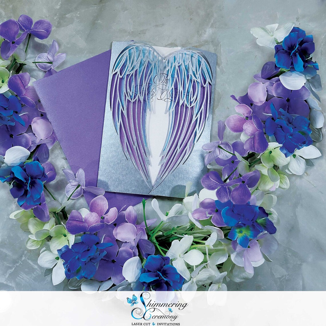 Angel Wings Greeting Card Laser Cut Frozen Angel Wings Card Presents ...
