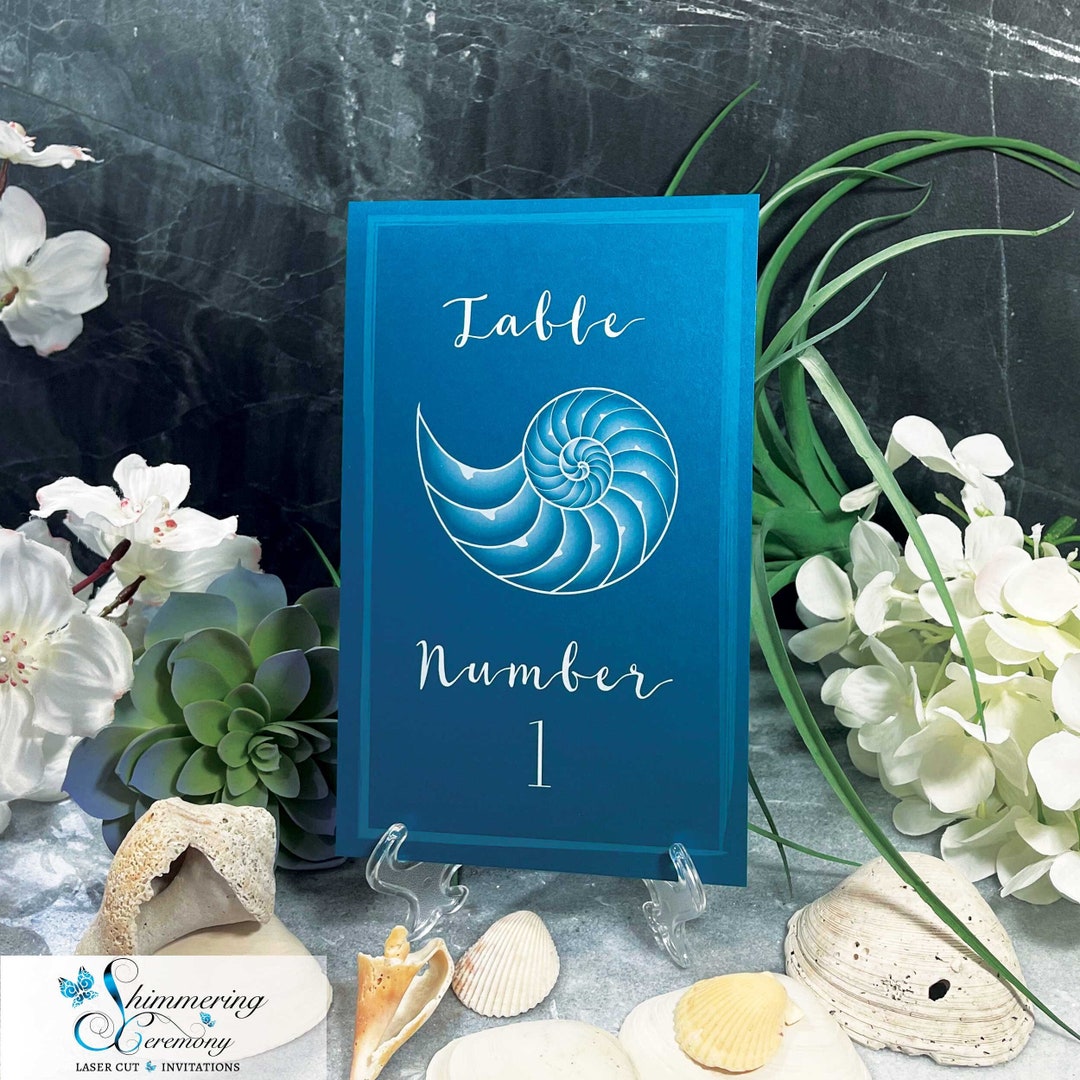 Beach Wedding Table Numbers Shell Party Ocean Seaside Table Decor ...