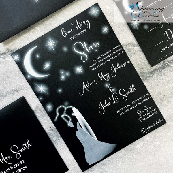 Starry Night Wedding Invitation - Etsy