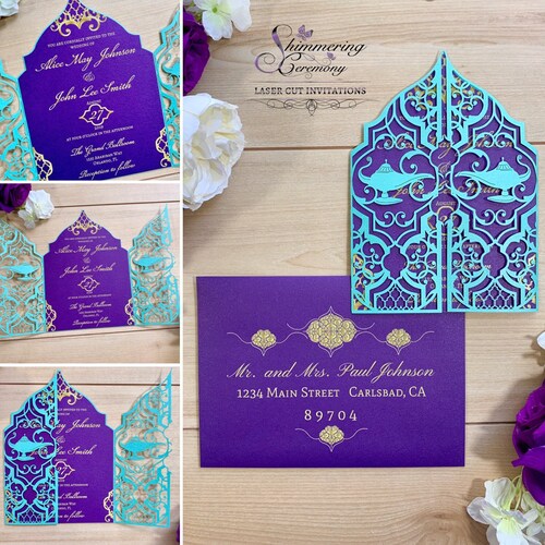 Aladdin Invitation Laser Cut. Quinceanera Invitation. Moroccan - Etsy