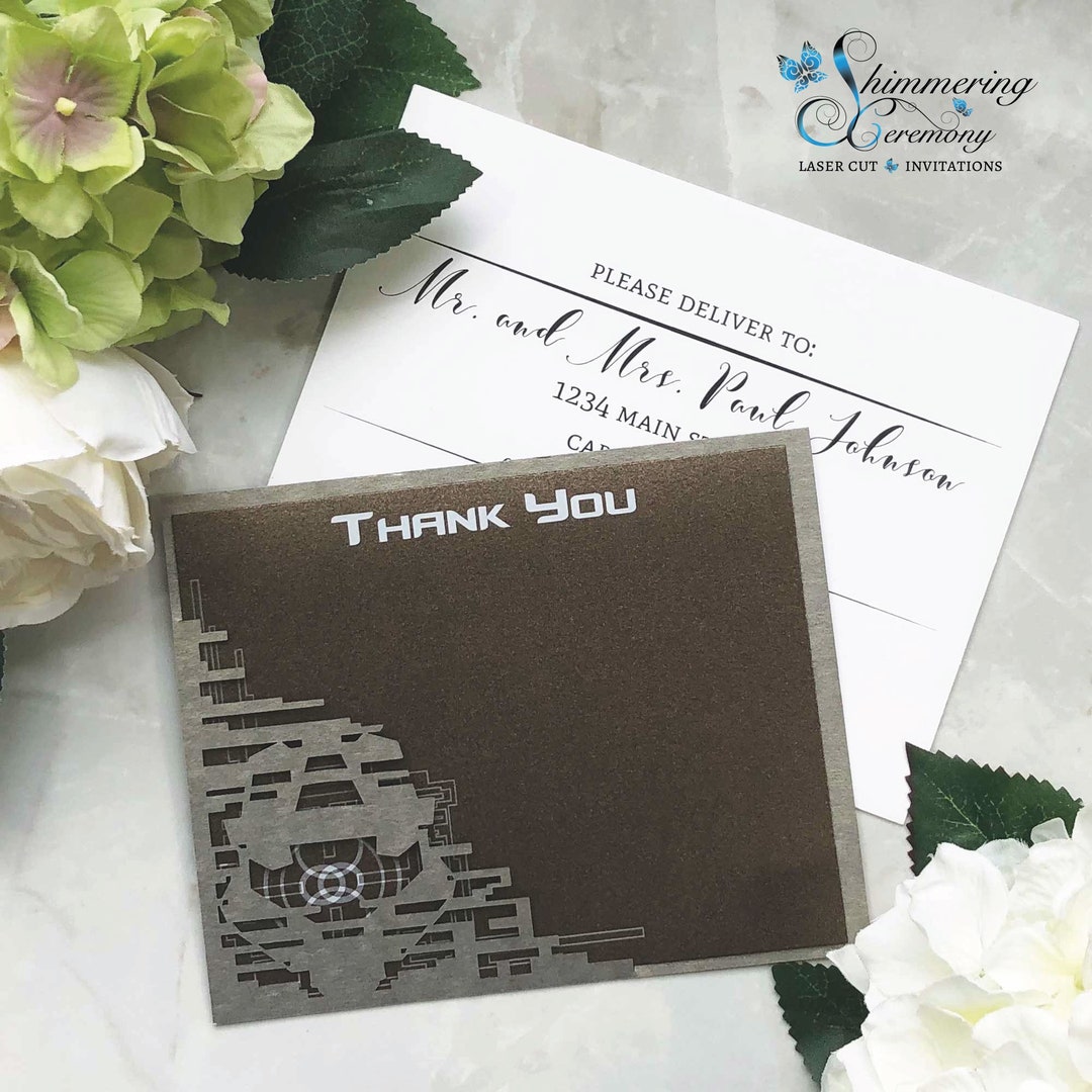 Defenders Helmet Thank You Cards Laser Cut Sports Event - Etsy